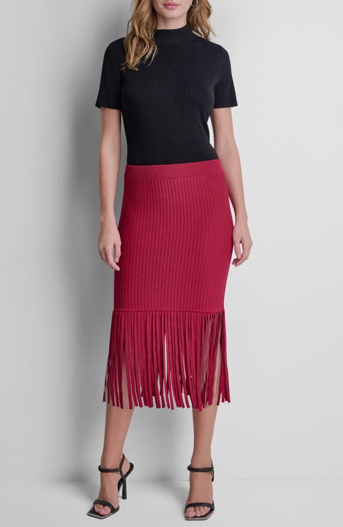 DKNY DKNY Fringe Rib Midi Skirt